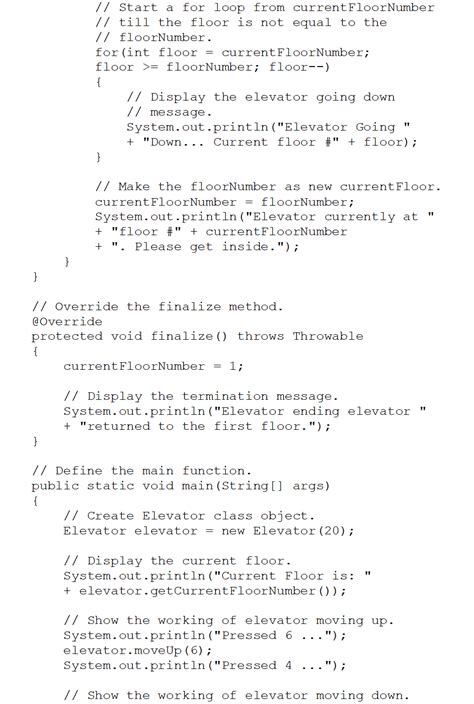 Solved Construct A Class Called Elevator That Can Be Moved Between Floors Course Hero