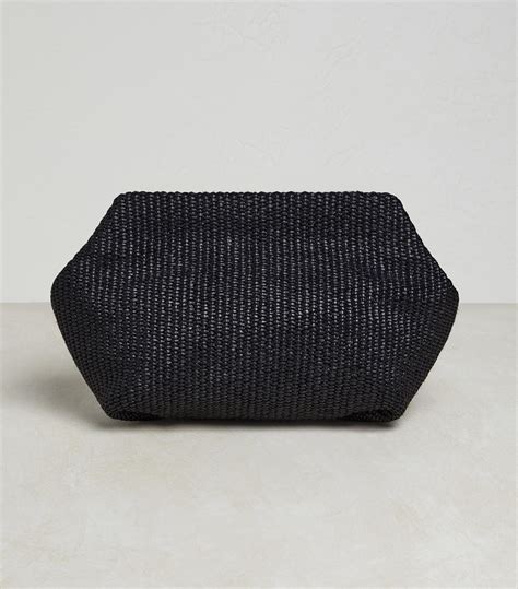 Brunello Cucinelli Raffia Clutch Bag In Black Lyst