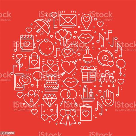 선 스타일에 사랑 기호 원입니다 부부 관계 데이트 결혼 로맨틱 아무르 개념 테마를 사랑 해요 발렌타인 데이 독특한 라운드 인쇄 요소 아이콘입니다 개념에 대한 스톡 벡터 아트