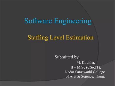 staffing level estimation pptx computer software and applications computing