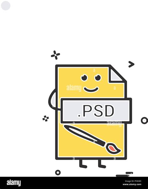 Computer Psd File Format Type Icon Vector Design Stock Vector Image