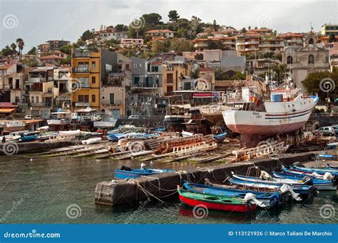 Aci Trezza Catania Sicilia Italia Fotografia Editoriale Immagine