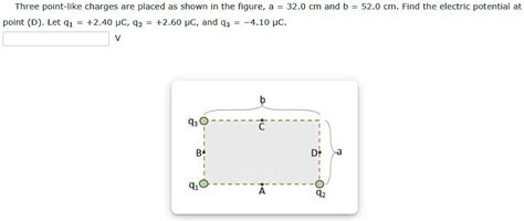 solved texts three point like charges are placed as shown in the
