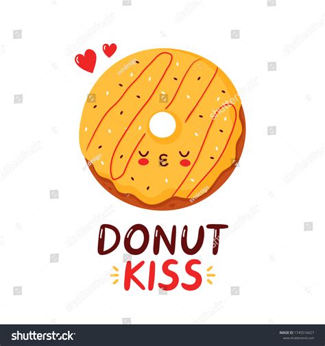 Cute Happy Funny Donut Vector Cartoon Stock Vector Royalty Free