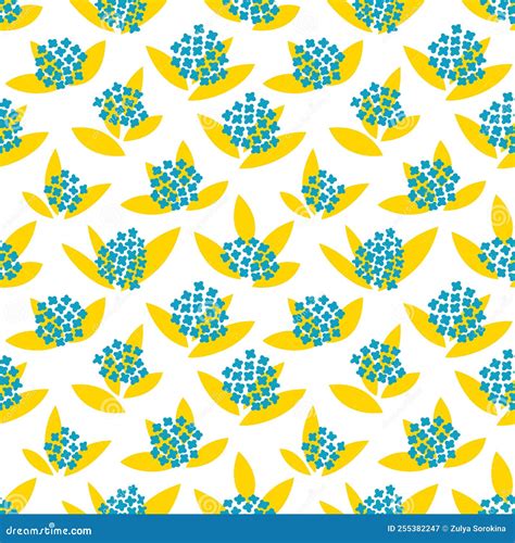 Vector Pattern With Small Blue Flowers On A White Background Seamless