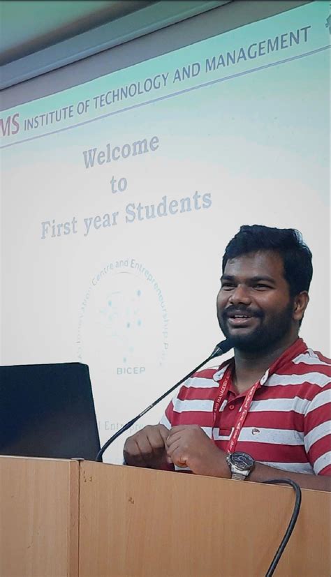 Spoke At Alma Mater On Entrepreneurship And Academics Karthik V T