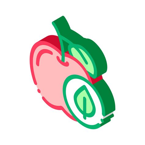 Apple Fruit Leaf Isometric Icon Vector Illustration 18017708 Vector Art