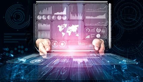 Premium Photo Businessman Holds Hologram Of Data Analysis For Business And Finance