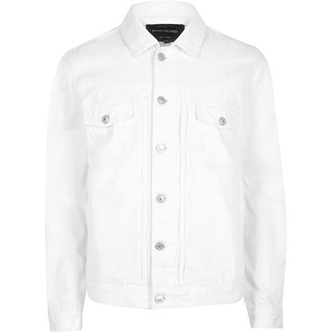 River Island White Relaxed Fit Denim Jacket In White For Men Lyst