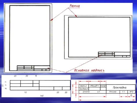 Рамка для чертежа а3 горизонтальная