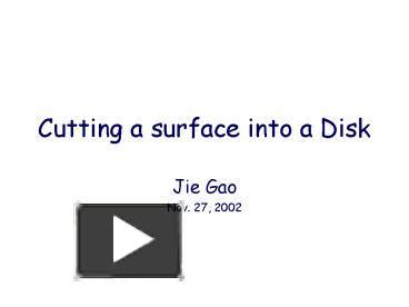 PPT Cutting A Surface Into A Disk PowerPoint Presentation Free To