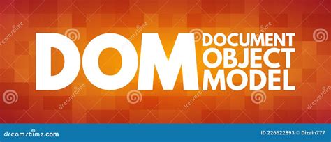 Dom Document Object Model Acronym Technology Concept Background Stock Image Cartoondealer