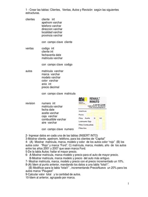 Ejercicio Pdf Sql Tabla Base De Datos