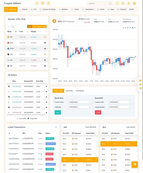 Cryptocurrency Dashboard Template With Ico User Dashboard