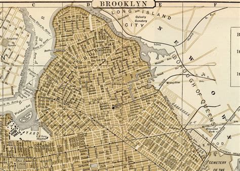 1901 Antique Map Of Brooklyn New York City Old City Map Etsy