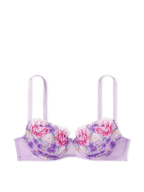Bra Demi Con Relleno Ligero Con Bordado Floral Relleno Ligero
