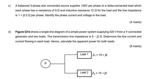 Solved C A Balanced 3 Phase Star Connected Source Supplies