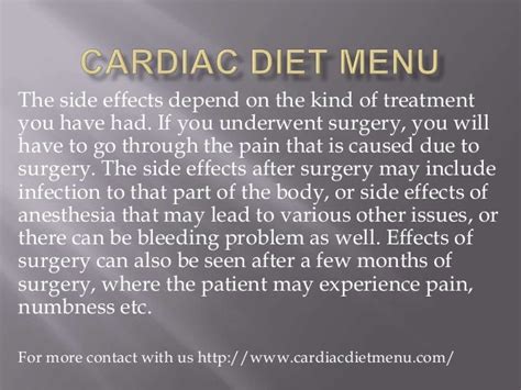 Cardiac Diet Menu