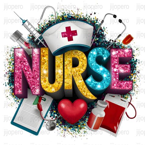 Nurse Appreciation Png Colorful Nurse Word Art Digital Download