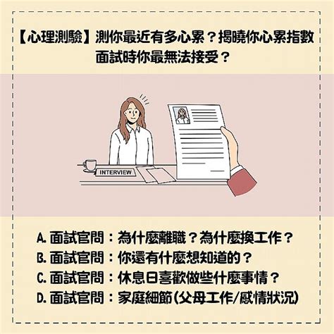【心理測驗】面試時你最無法接受？測你最近有多心累？揭曉你心累指數｜look Pretty 美日誌