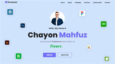 Dreamer Personal Portfolio And Cv Elementor Template Kit Kitpapa