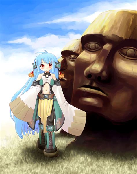 The Big Imageboard Tbib 1girl Artist Request Blue Hair Blush