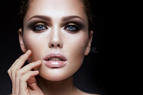Beauty Fashion Model Girl With Bright Makeup Stock Image Image Of