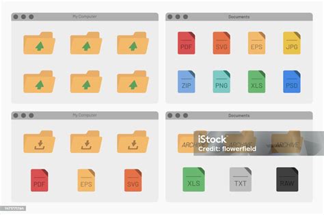 Desktop Interface Window With Folders Files Isolated Simple Ui Vector