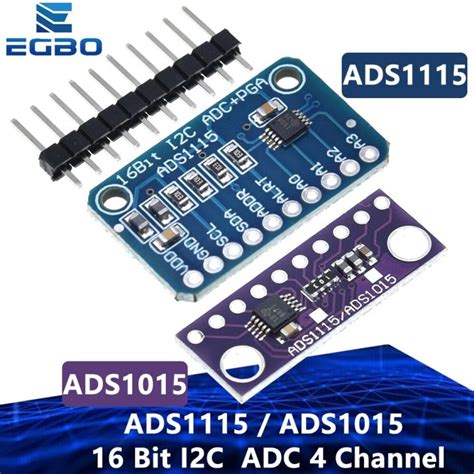 1pcs Egbo 16 บิต I2c Ads1115 Ads1015 โมดูล Adc 4 ช่องพร้อม Pro Gain Amplifier สําหรับ Arduino
