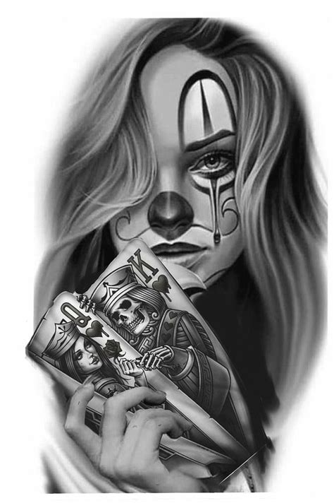 Female Clown Tattoo Designs Payasa Clown Tattoo Chicano Art Tattoos