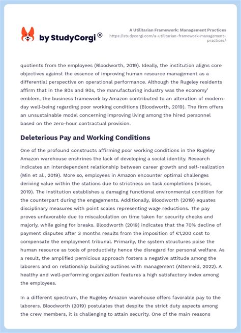 A Utilitarian Framework Management Practices Free Essay Example