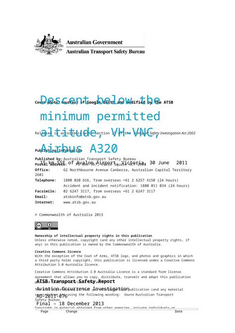 Docx Descent Below The Minimum Permitted Altitude Vh Vnc Web