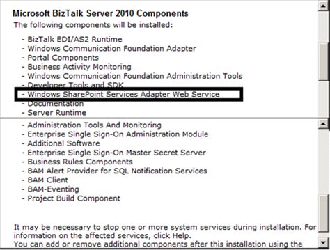 Installing Windows Sharepoint Services Web Service Adapter Biztalk