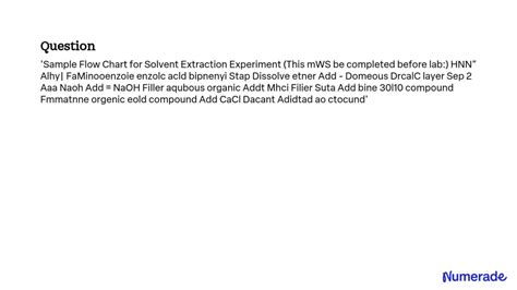 solved sample flow chart for solvent extraction experiment this must