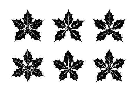 Christmas Holly Leaves Set Of Illustration 51783046 Vector Art At Vecteezy