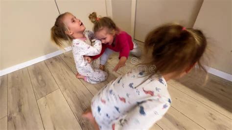 Three Little Sisters Triplets Are Freaking Out In The Room They Are