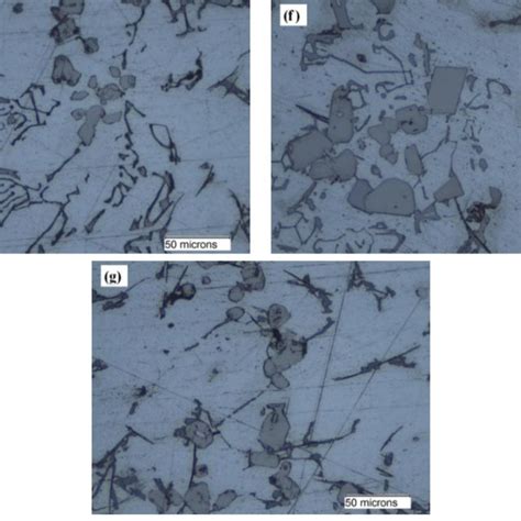 microstructure of experimental cast alloys a s1 b s2 c s3 d s4