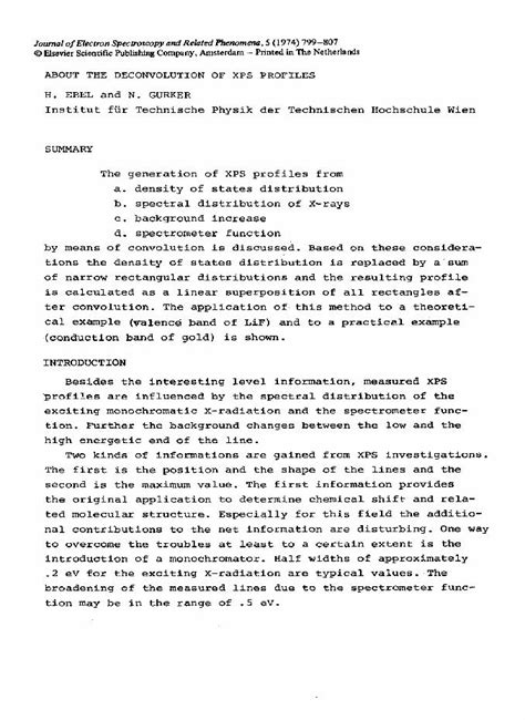 Pdf About The Deconvolution Of Xps Profiles Dokumen Tips