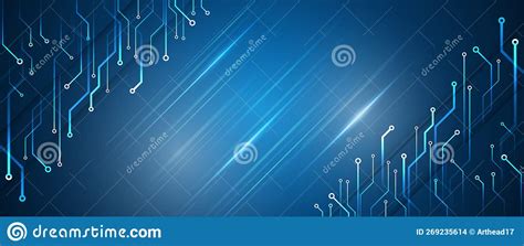 Abstract Modern Digital Science Technology Futuristic Circuit Board Cyber Connection On The