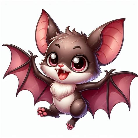 Cute Small Bat 3d Cartoon Isolated Premium Ai Generated Image