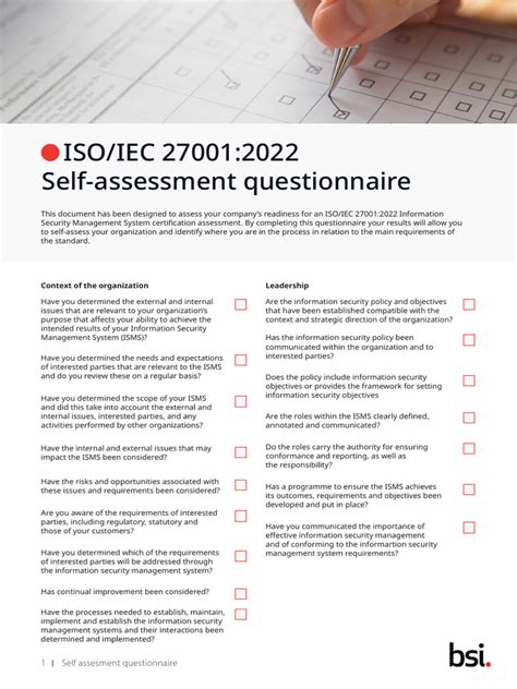 V6 Bsi Self Assesment Questionnaire 27001 Pdf Information Security