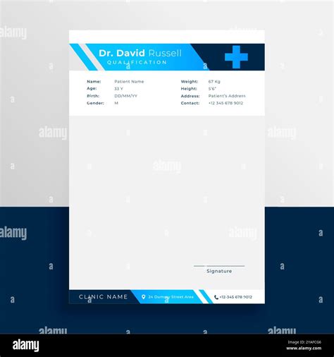 Flat Style Empty Doctor Prescription Template Design Vector Stock