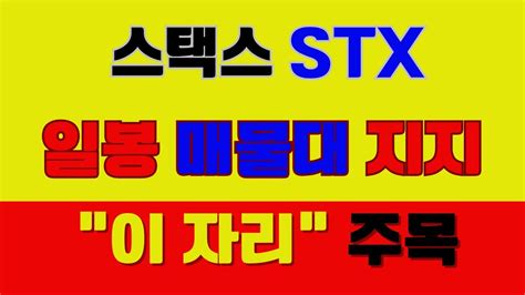 스택스 Stx 일봉 매물대 하단 지지받았습니다 반등나올 만한 자리 Youtube