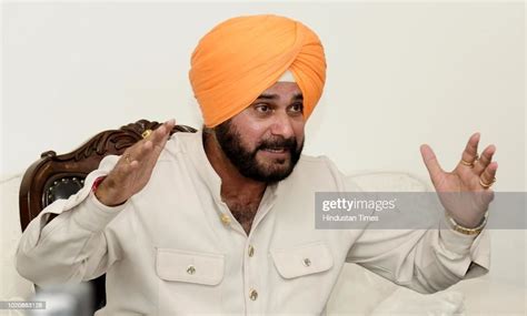 Punjab Cabinet Minister Navjot Singh Sidhu Gestures During A Press