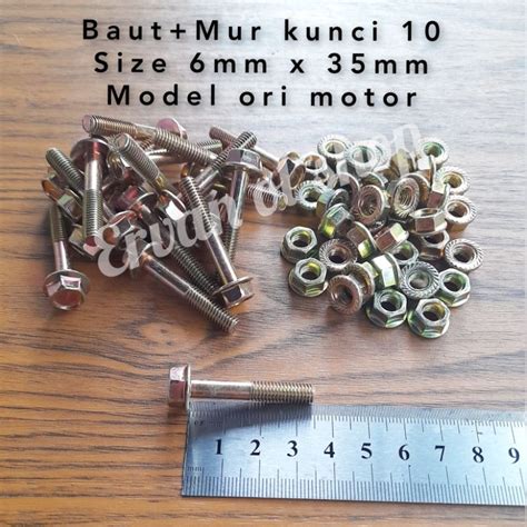 Jual Baut Baud 10 Kunci Ring Atau Pas Model Ori Motor 6mmx35mm Sudah