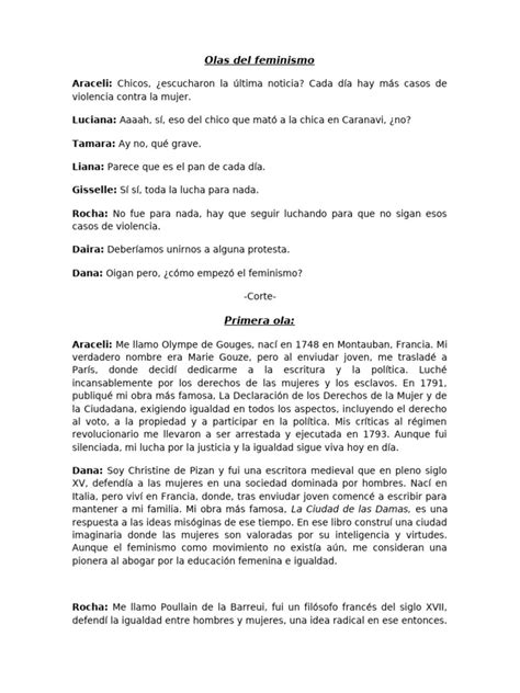 Olas Del Feminismo Pdf Estudios De Género Feminismo