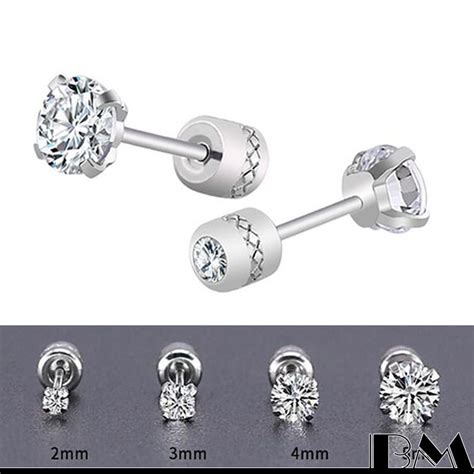 ต่างหูไทเทเนียม สเตนเลส ประดับเพชร สําหรับผู้ชาย และผู้หญิง 1 คู่ Shopee Thailand