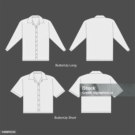 스트리트웨어 여성용 Buttonup 짧은 긴팔 셔츠 패션 플랫 스케치 벡터 일러스트레이션 Cad 모형 짧은 소매 템플릿입니다 디지털 의류 디자인 스케치 테크팩 디지털 의류