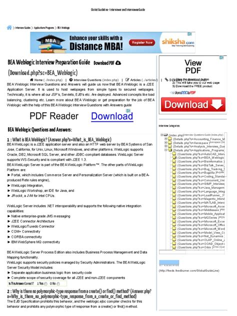 bea weblogic interview questions and answers pdf pdf application