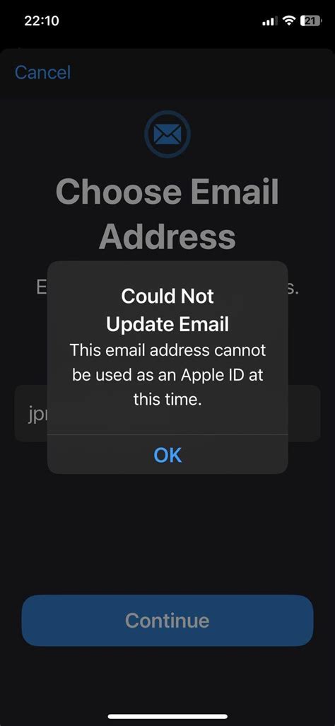 Could Not Update Email This Email Address Cannot Be Used As An Apple Id